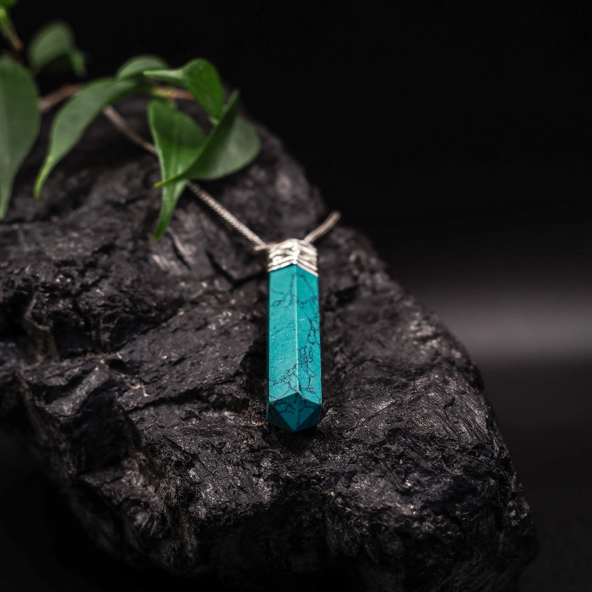 Necklace - Stone pendant, Turquoise - Nordlys Viking