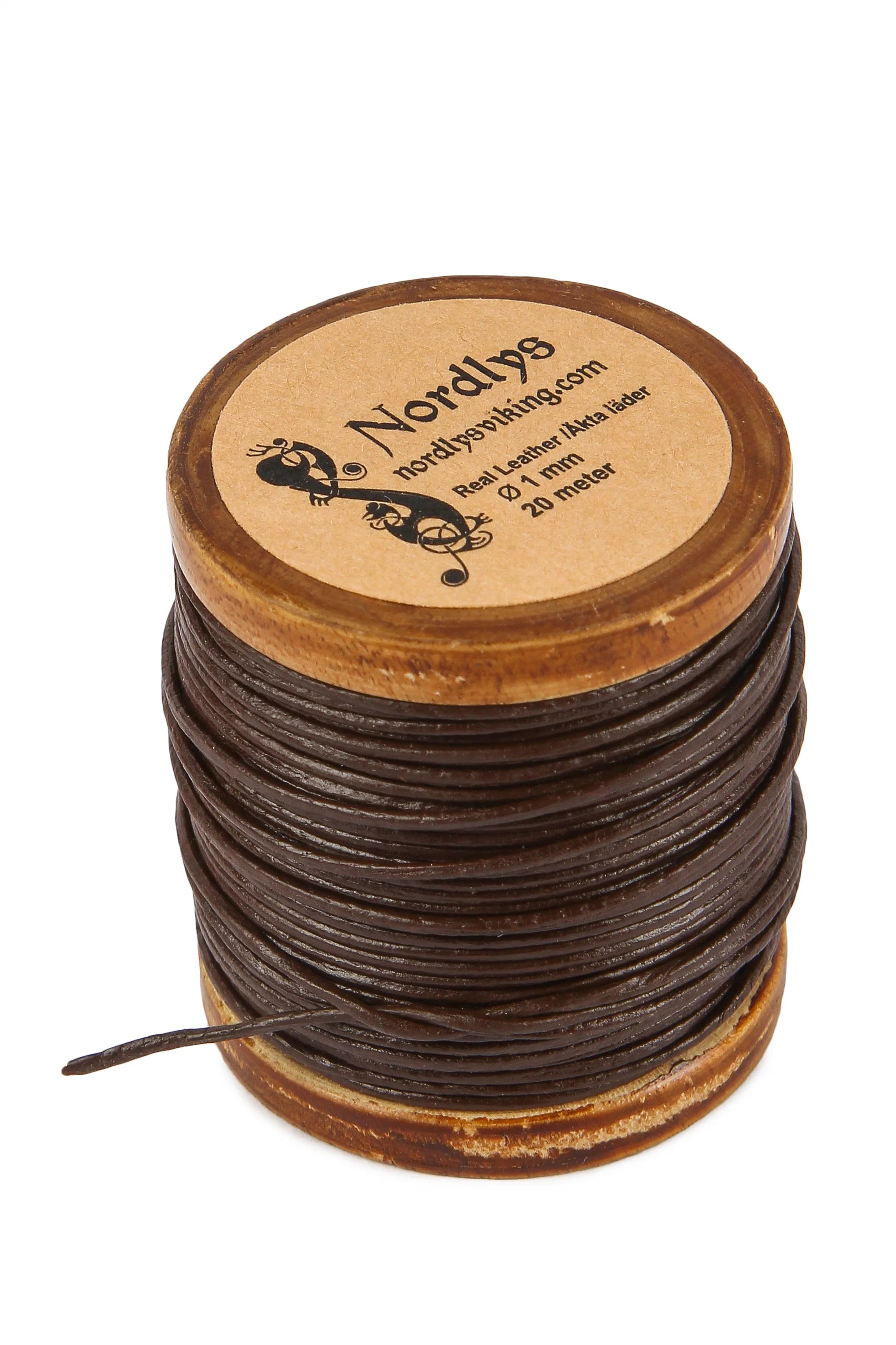 1mm, 20m of Brown leather string