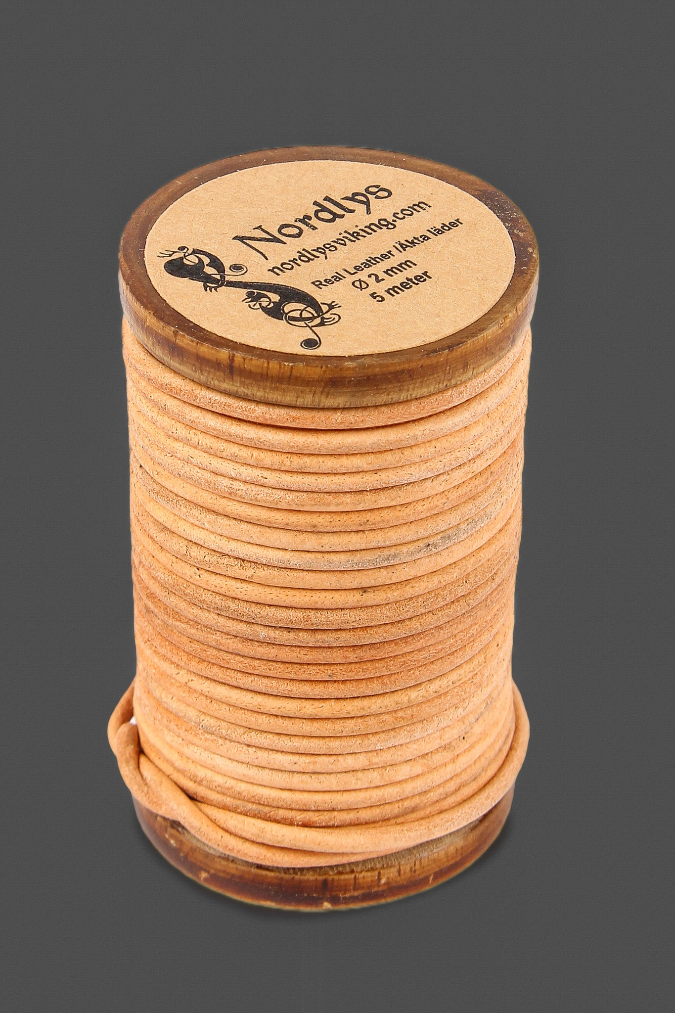 2mm, 5m natural leather string